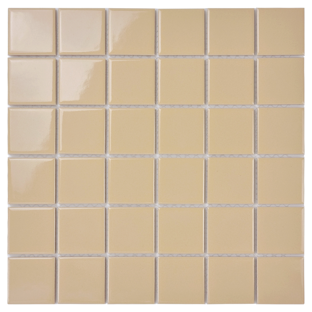 자기질모자이크타일48mm/밀크티[유광] 주방 현관 벽 수영장사우나 목욕탕 학원 욕실타일