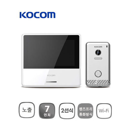 그린홈넷 '코콤 비디오폰(KCV-X701IP/KC-S81MIP)IOT,2선,화이트'